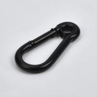 China Versatile Black Coated Stainless Steel Spring Snap Hook Carabiner for Any Environment for sale