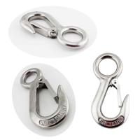 China 304 Stainless Steel Large Eye Crane Lifting Hook with Latch Corrosion Resistant for sale