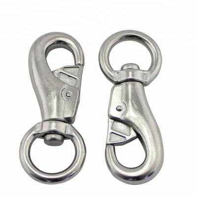 China Heavy Industry Stainless Steel Bull Eye Swivel Single Snap Hook Marine Grade for sale