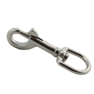 China Polished Stainless Steel Boat Chain Swivel Eye Spring Snap Hook 73mm for Heavy Industry for sale