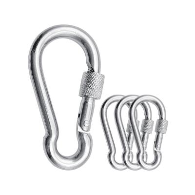China Polished Finish Stainless Steel Carabiner Spring Snap Hook with Eyelet and Screw for sale