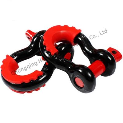 China High Polished Heavy Industry Marine Bow Shackle Carbon Steel Black Painted for Loads for sale