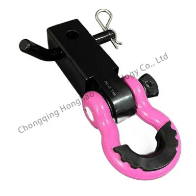 China Heavy Duty Forged Off Road Bow Shackle 3/4 Inch Pink Yellow Black Custom Galvanized Metric 0.5T-85T for sale
