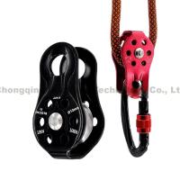 China Custom Fixed Pulley Hook Rescue 7075 Aluminum Climbing Gear Single Pulley with Hardware for sale