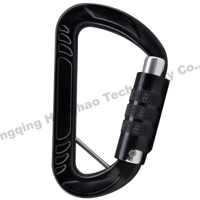 China Galvanized Finish 12KN D Shape Aluminium Alloy Carabiner for Durable Outdoor Climbing for sale