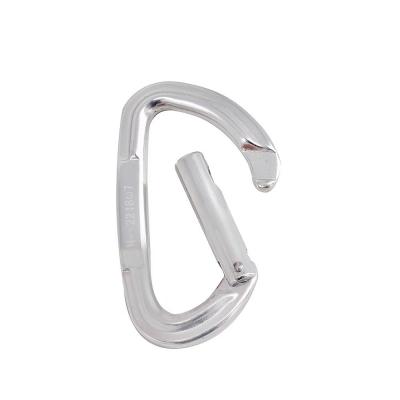 China Heavy Duty 22KN D Shape Climbing Carabiner with Straight Gate and Aluminium Alloy for sale