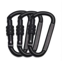 China Polished Finish D Hook Aluminum Carabiner for Hammock in Black OEM Accepted for sale