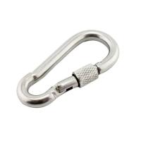 China Polished Finish Spring Buckle Aluminum Carabiner Climbing Hook Hardware with Screw for sale