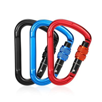 China Aluminum 25KN Outdoor Carabiner Clip Customized Logo and Color for sale