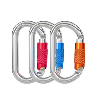 China Customized Logo and Color Aluminum Carabiner Hook for Outdoor Round Climbing Snap Hook for sale