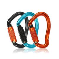 China Secure Locking Aluminum Carabiner Clips with Galvanized Finish and Snap Hook for sale