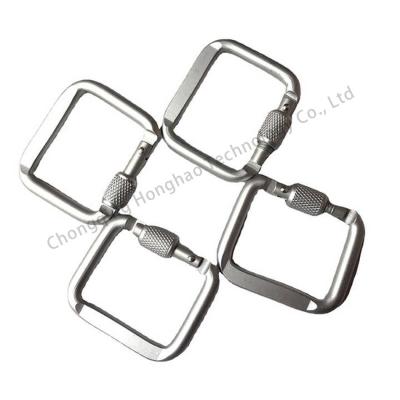 China Outdoor Gear Essential Square Locking Carabiner Clip with Electrolytic Treatment Finish for sale