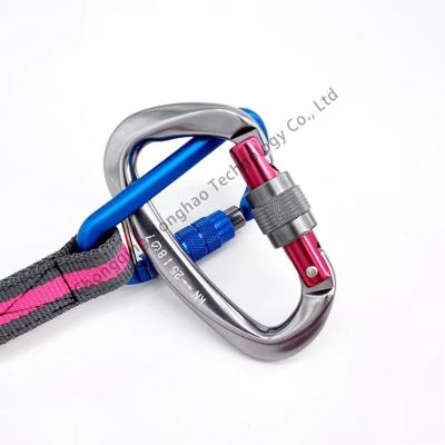 China Mountaineering and High Altitude Rescue D Shape Screw Lock Carabiner with ZINC Finish for sale