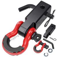 China Alloy Steel Off Road Bow Shackle Clevis Towing Car Plastic Protect Rigging 3/4 Inch for sale