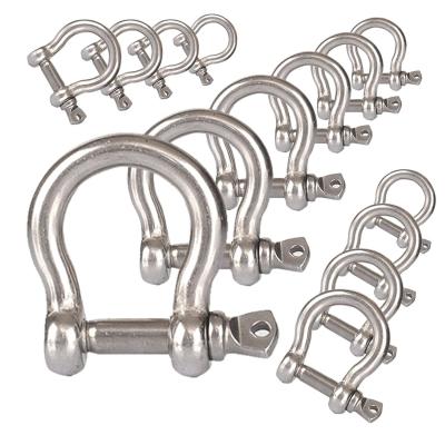 China Precision Casting Technology Heavy Duty D Ring Shackle for Bow Rigging Applications for sale