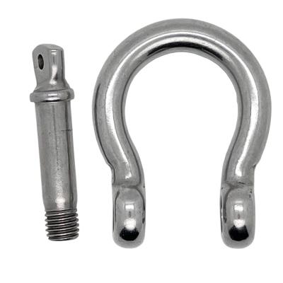 China Stainless Steel Polished Screw Pin Bow Shackles Perfect for Heavy Duty Applications for sale