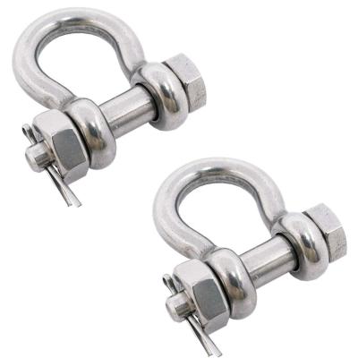 China Stainless Steel 316 European Type Screw Pin Bow Shackle for General Industry Market for sale