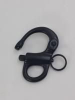 China Marine Hardware Quick Release Fixed Shackle with Round Ring and Black Oxide Finish for sale