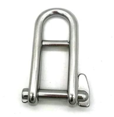China Stainless Steel Long D Shackle with Screw Pin Rigging Hardware in Polished Finish for sale