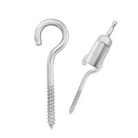 China 304 Stainless Steel Heavy Screw Eye Hook Wood Terminal Eye Screw with Galvanized Finish for sale
