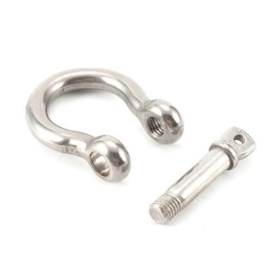 China Polished Stainless Steel Bow Shaped Shackle For Industrial Rigging Applications for sale
