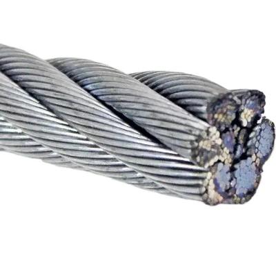 China 1'' 7/8'' Non-Alloy Galvanized Steel Core Wire Rope 6x26 IWRC/6*26 Compacted Swaged for Construction Projects for sale
