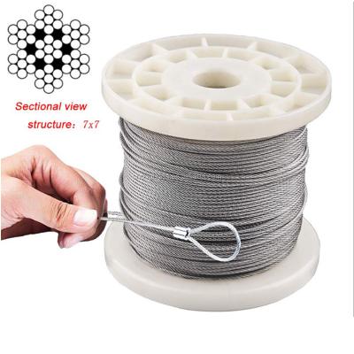 China 7*7 Construction Stainless Steel Wire Cable AISI 201/304/316 Non-Alloy Grade Material for sale