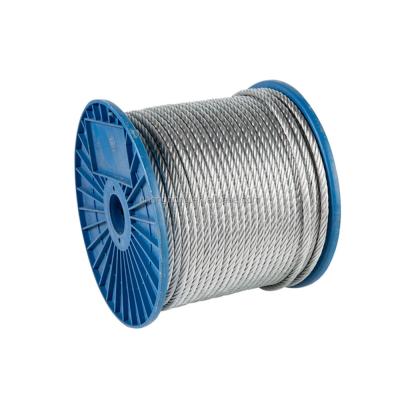 China 6x7 Galvanized Steel Wire Rope for Cold Heading Steel 4mm Steel Cable Ropes for sale