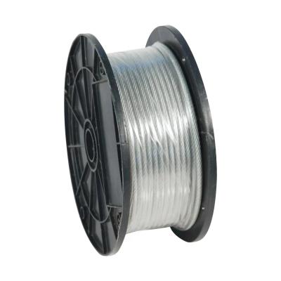 China Galvanized 7X7 Stainless Steel Wire Rope With PVC Coating For Soft Fishing Clothesline Traction Coated Cable for sale