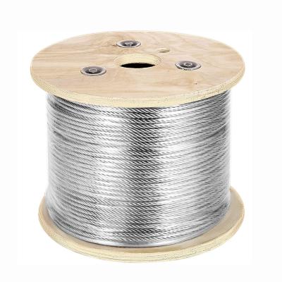 China 500 Ft Stainless Steel Cable T304 Wire Rope Stranded 3/16 Inch 7x19 Aircraft Cable Reel for Industrial Applications for sale