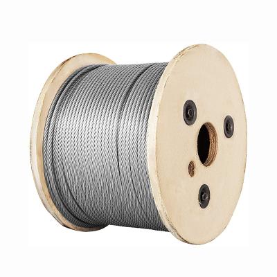 China 1x19 Construction AiSi Standard 316 Stainless Steel Cable 1/8 Inch Steel Wire Rope for Railing Decking for sale