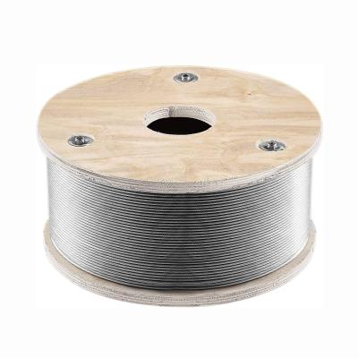China Customizable T316 Stainless Steel Wire Rope 1/8'' 500ft 1x19 Strands Core 2100 lbs Breaking Strength for Railing Decking for sale