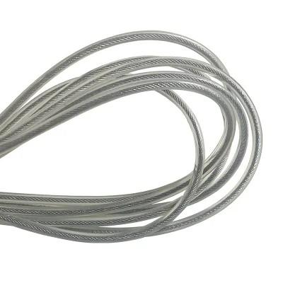 China Transparent Colour PP Coated Stainless Steel Cable 0.8mm 1x19 Curtain Rope for Non-Alloy Red Carbon Steel Grade for sale