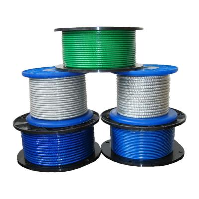 China Colorful PVC Coated Steel Wire Rope for High Strength Stainless Steel Cables 304/316 7x7 7x19 Customized as Per Your Needs for sale