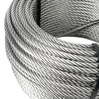 China Non-coated 250FT Wire Rope Cable For Railing 7x7 7x19 1/8