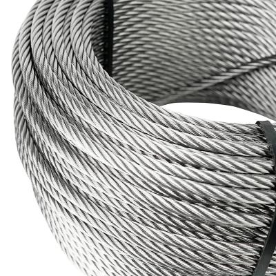 China Non-coated 250FT Wire Rope Cable For Railing 7x7 7x19 1/8