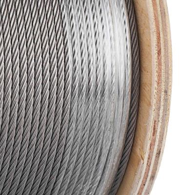 China 100m/328ft Length 7x7 Stand Core Non-coated Grade Carton Steel 1/16 Wire Rope 304 Stainless Steel Wire Cable for Aircraft for sale