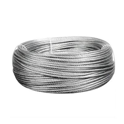 China Stainless Steel Grade Fiber / Cotton Core Galvanized 1X7 Steel Wire Rope for Electric Non-Alloy and Durable for sale