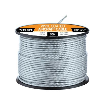 China High Strength 1770MPa 7x19 Galvanized Steel Aircraft Cable 3/16