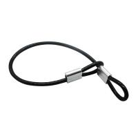 China Black or Customization Short Wire Rope Lanyard Lock Security Cable for Outdoor Gates 4mm Vinyl Coated Stainless Steel for sale
