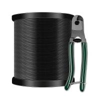 China 7x7 Strands Construction 304 Stainless Steel Black Vinyl Coated Wire Rope and Steel Cable for DIY Deck Railings for sale