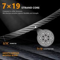 China 7x7 / 7x19 Construction PVC Coated Wire Rope with 1/8