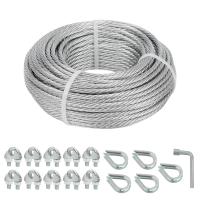 China Anchored Shed Construction 7X7 Strand Core Galvanized Stainless Steel Aircraft Cable With Rope Clamp And Thimble for sale