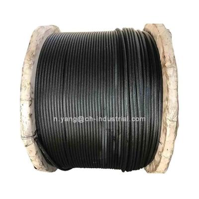 China ASTM Standard 7x7 Black Powder Coated Galvanized Wire Rope Aircraft Cable for Stage and Movies for sale