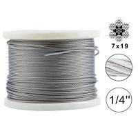 China Non-coated 250fts Steel Cable Rope For Decking Railing Hardware Kits System Length 250fts T316 Stainless Steel Wire Rope for sale