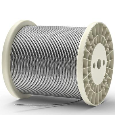 China Stainless Steel Aircraft Cable T316 7x7 Steel Cable Ropes for Decking Railing System 7*7 1/8