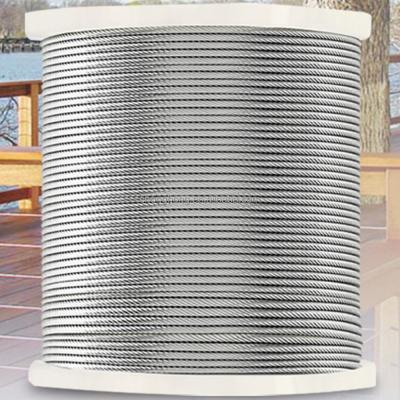 China Erosion Resistant T316 3 16 Aircraft Cable 1000FT SS 1x19 7x7 7x19 Rainproof for sale