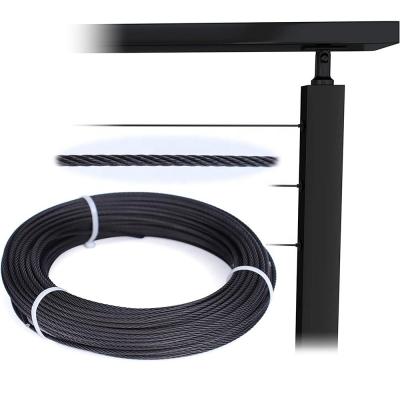 China Black Oxide Stainless Steel Wire Rope Fittings 7x7 Strand 1/8