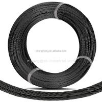 China Black Oxide Stainless Steel Wire Rope Fittings 7x7 Strand 1/8