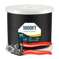 China 304 Stainless Steel Wire Rope 7x19 Construction 10mm Diameter SS Cable for Balustrade Deck Rails for sale